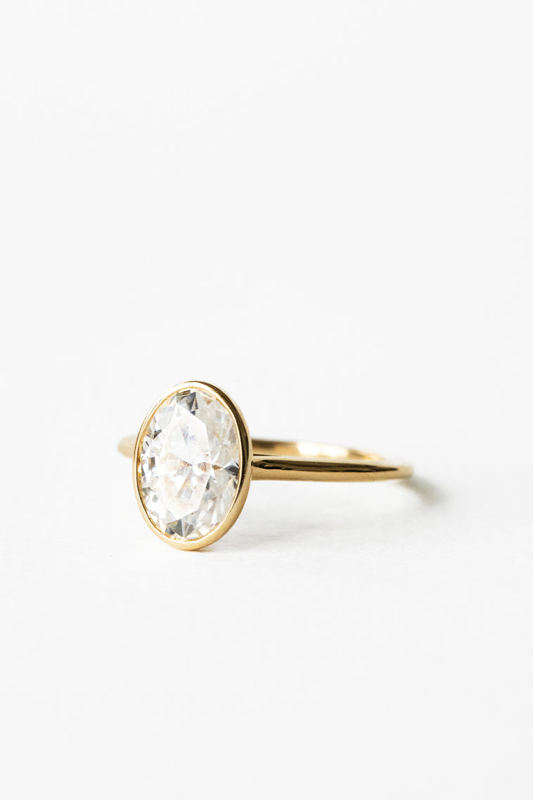 2.10 CT Oval Moissanite Bezel Solitaire Engagement Ring – farrellouise